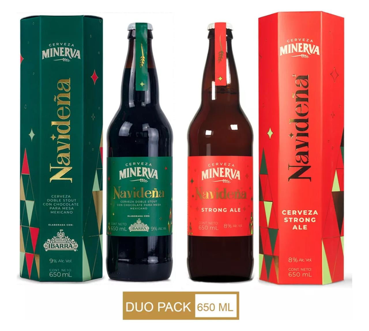 Duo Pack Cerveza Minerva Colección Navideña 650 Ml Minerva Strong Ale y ...