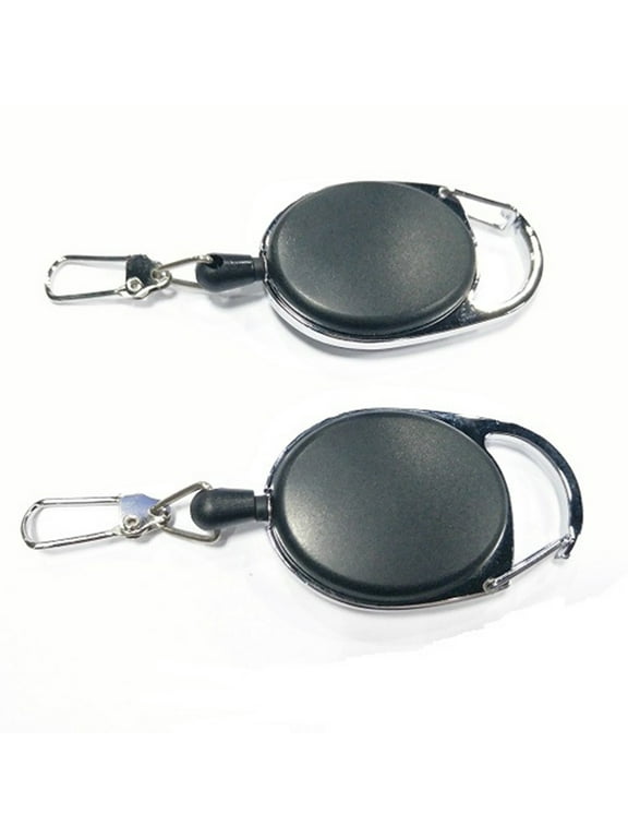 Retractable Key Reel, Heavy Duty Keychain with Carabiner, Steel Cable ...