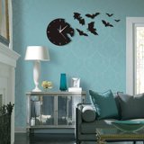 Halloween Bats Silhouette Wall Clock Scary Bats Symbols Home Decor ...