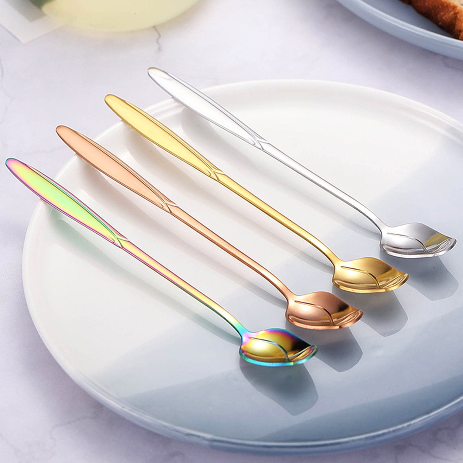 opvise Long Handle Comfortable Grip Food Grade Coffee Teaspoon ...