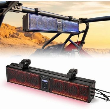 Hifonics Powered Bluetooth 6-Speaker ATV UTV Sound Bar w/ Integrated ...