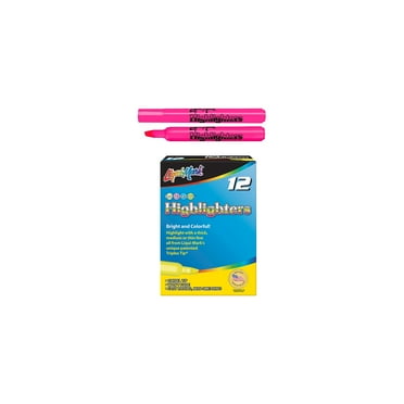 Universal Brand Fluorescent Pink Desk Highlighter, Chisel Tip, 1-Dozen ...