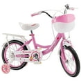 MotorGenic 16/18 inch Girls Bike with Removable Training Wheels, Front Basket, Kickstand ...