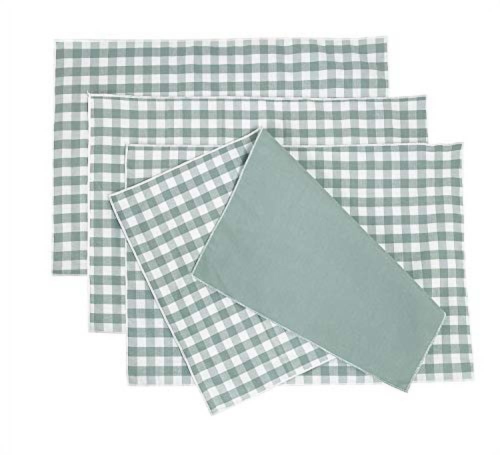 Fennco Styles Handmade Checkered Reversible Placemats 14" W x 20" L ...
