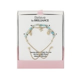 Believe by Brilliance Women's Blue Quartz Seashell Curb Chain Bolo ...