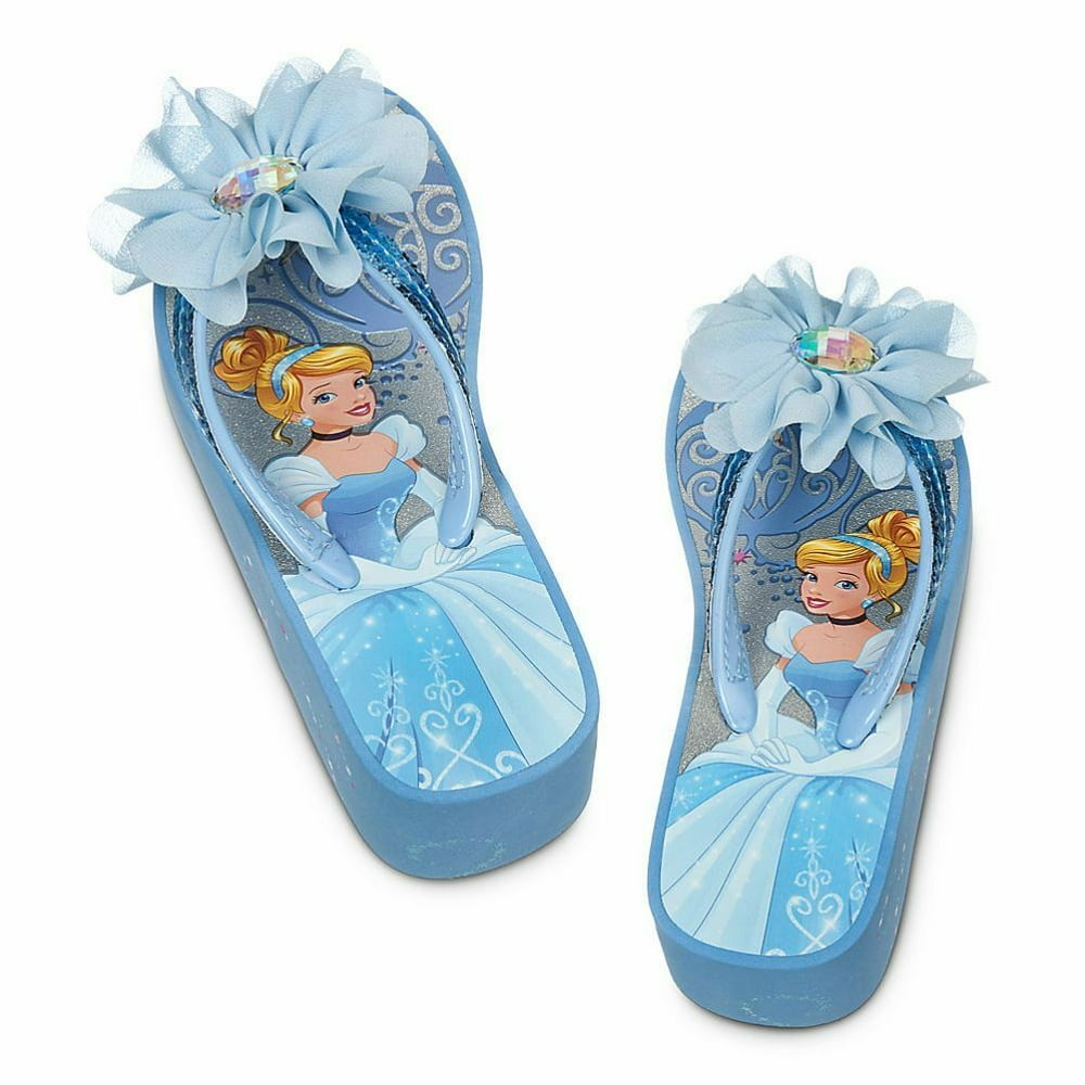 Disney Store Princess Cinderella Platform Flip Flop Sandal Girl Size 13 ...