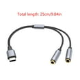 Headphones Conversion Cable 3.5mm/USB C Headsets Microphones Splitter ...