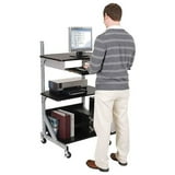 BALT Alekto Compact Mobile Sit & Stand Workstation with Rolling Desk ...
