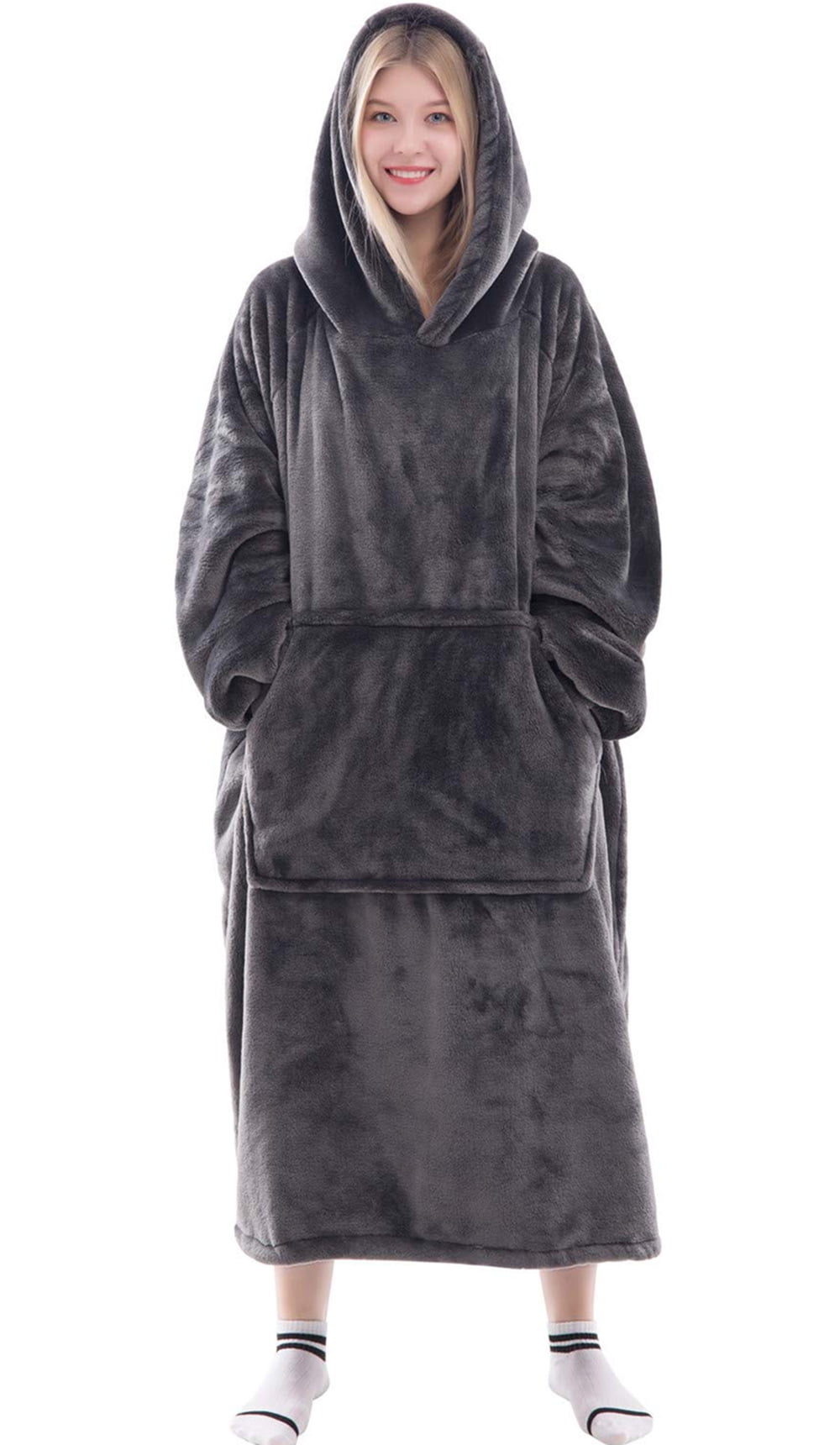 Fantaslook Wearable Blanket Hoodie Sweatshirt for Women and Men, Warm ...