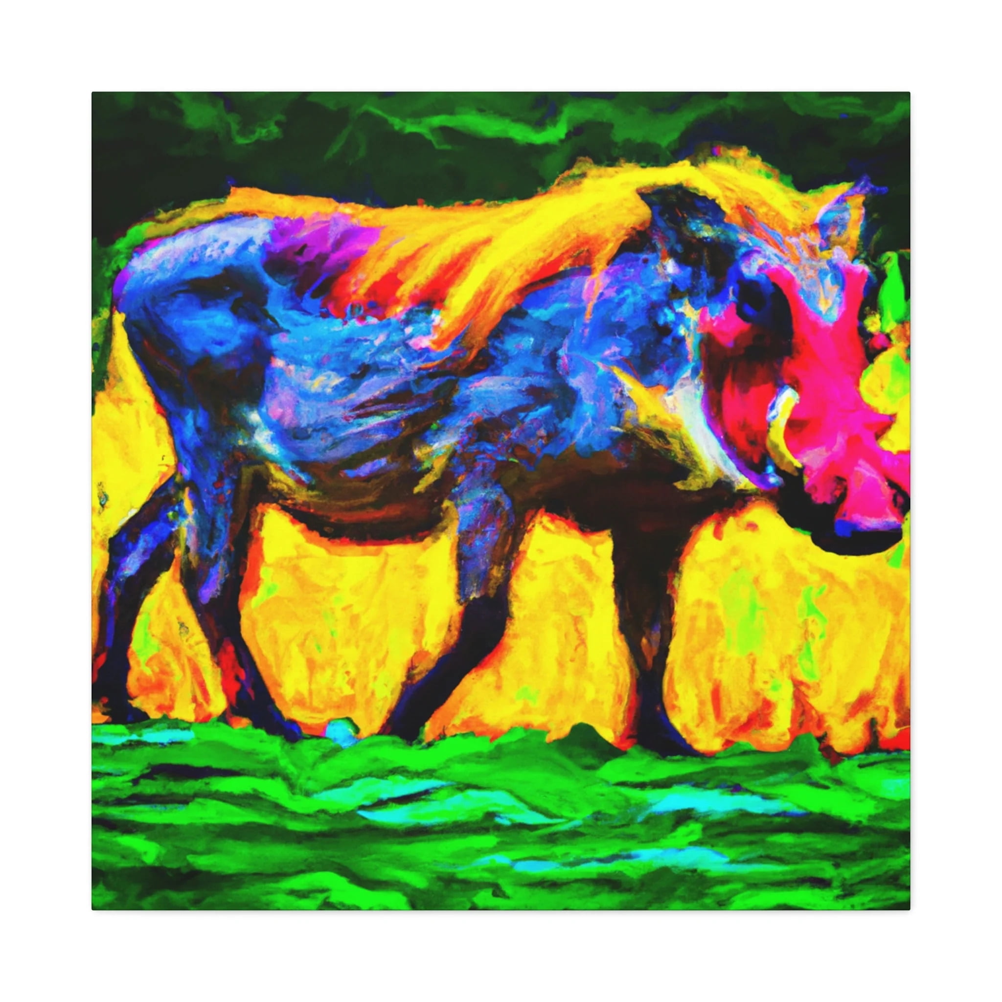 Warthog in Fauvism - Canvas - Walmart.com