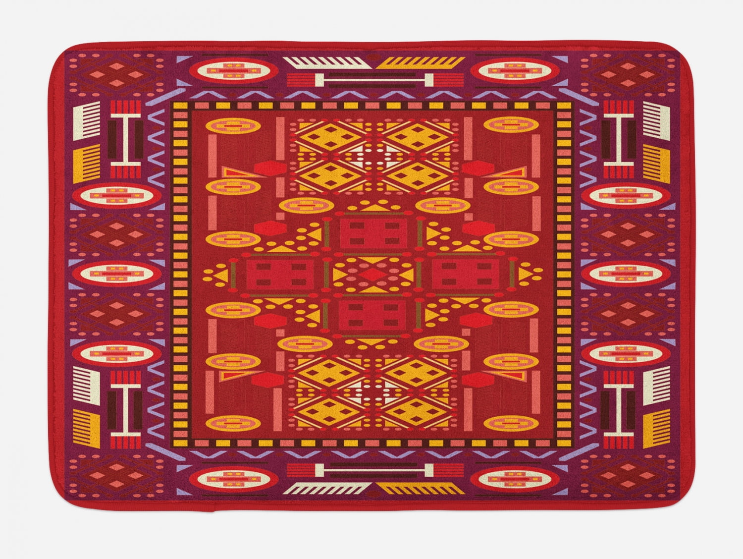 Afghan Bath Mat, Afghan Pattern with Eastern Folklore Inspirations ...
