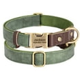 Pet Artist PU Leather Personalized Dog Collar with Custom ID Metal ...