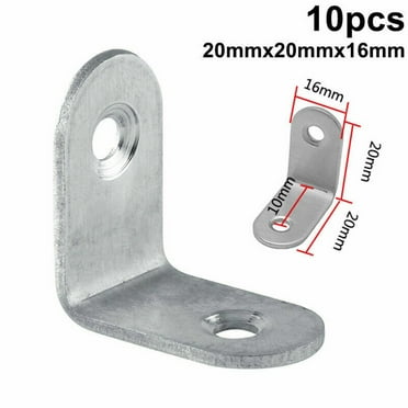 20mmx20mm Stainless Steel 2 Holes Right Angle Bracket Corner Brace 6pcs ...