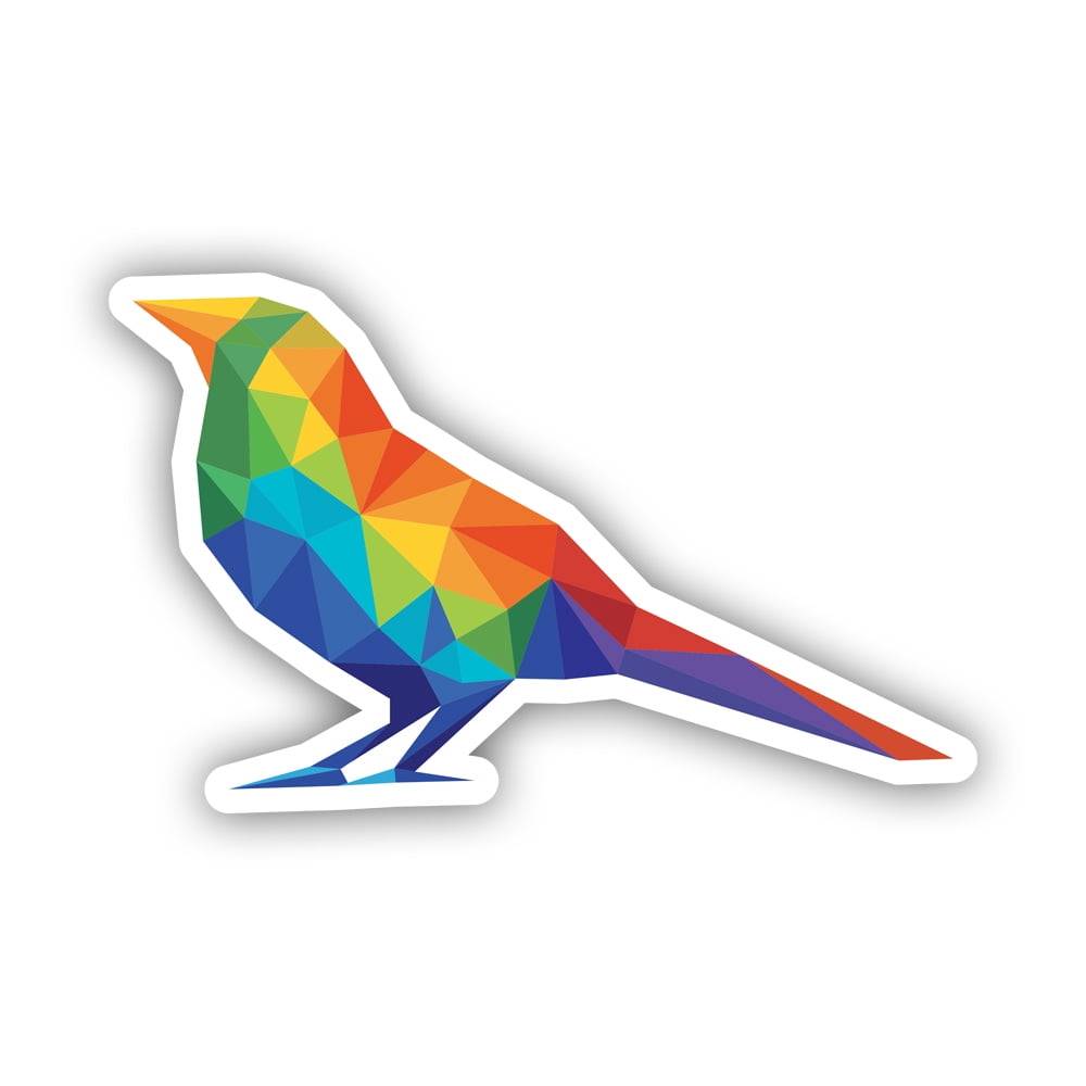 Geometric Bird Sticker Decal - Self Adhesive Vinyl - Weatherproof ...