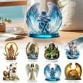 Agiufgs Guardian Angel Statue Resin Figurine Memorial, Glows in the ...