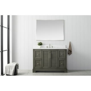 Design Element London 54" Single Sink Bathroom Vanity Set in Gray with ...
