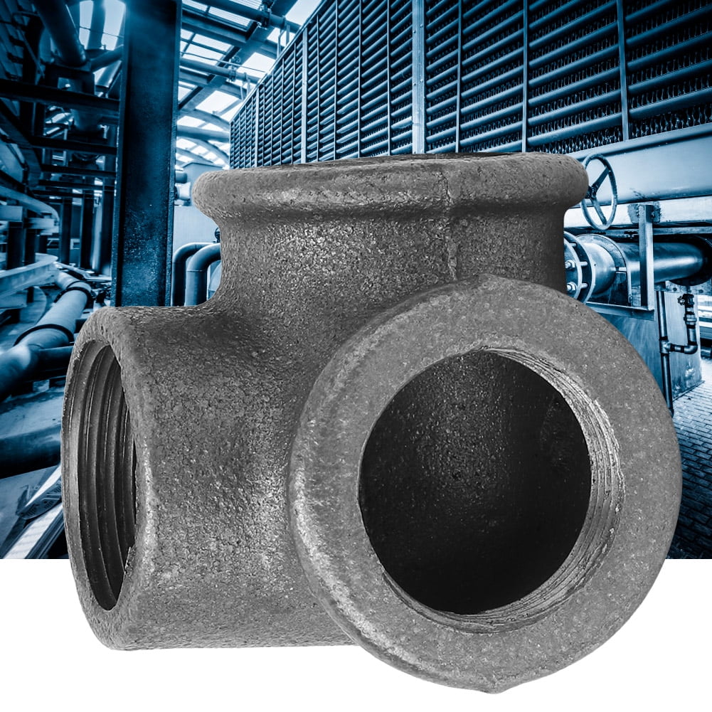 5 unids/set de codo de salida lateral conector de tubería de hierro maleable negro de 90 grados ...