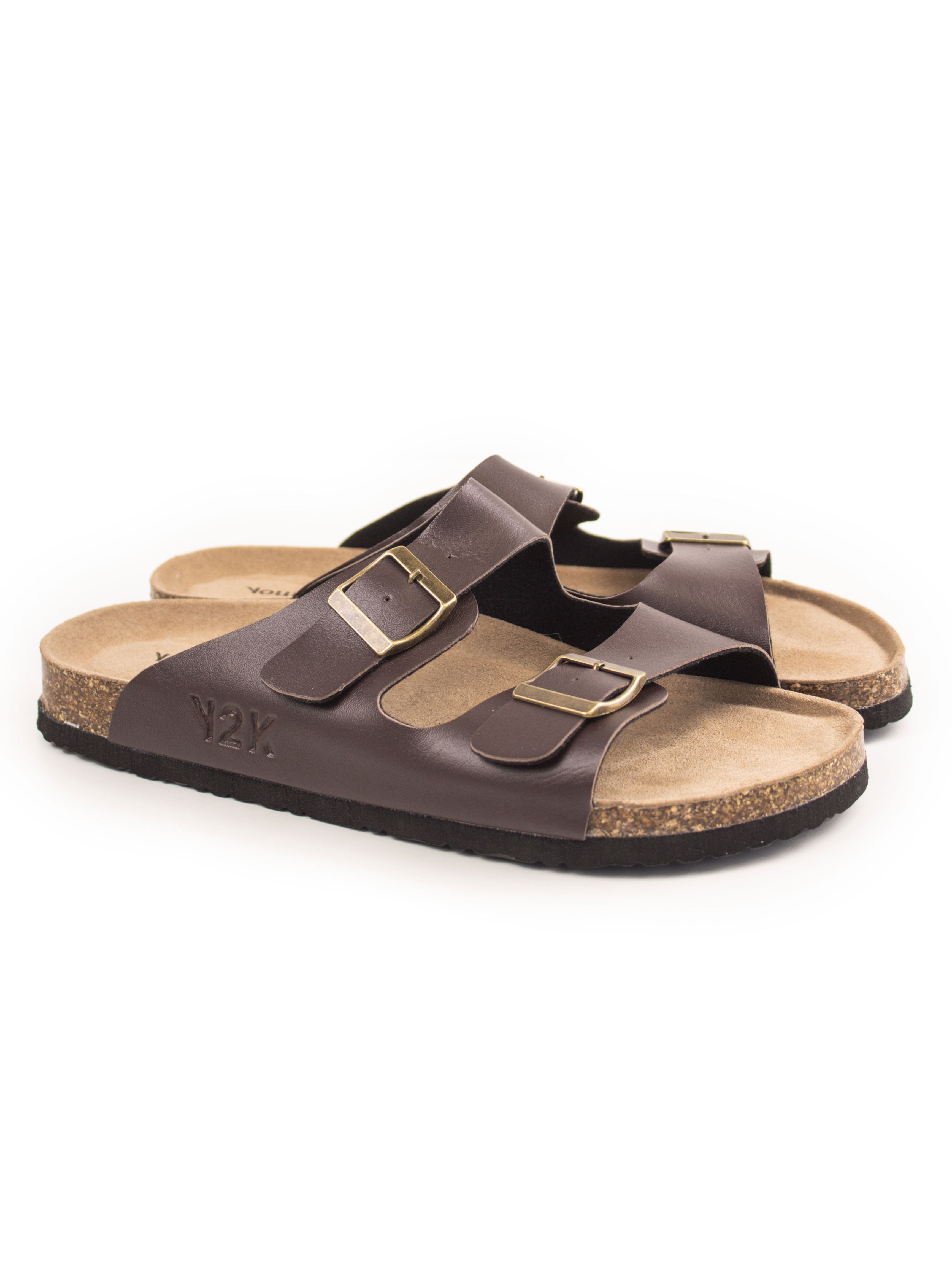 Unisex Havana Comfort Leather Sandal with Arch Support - Cork Footbed ...