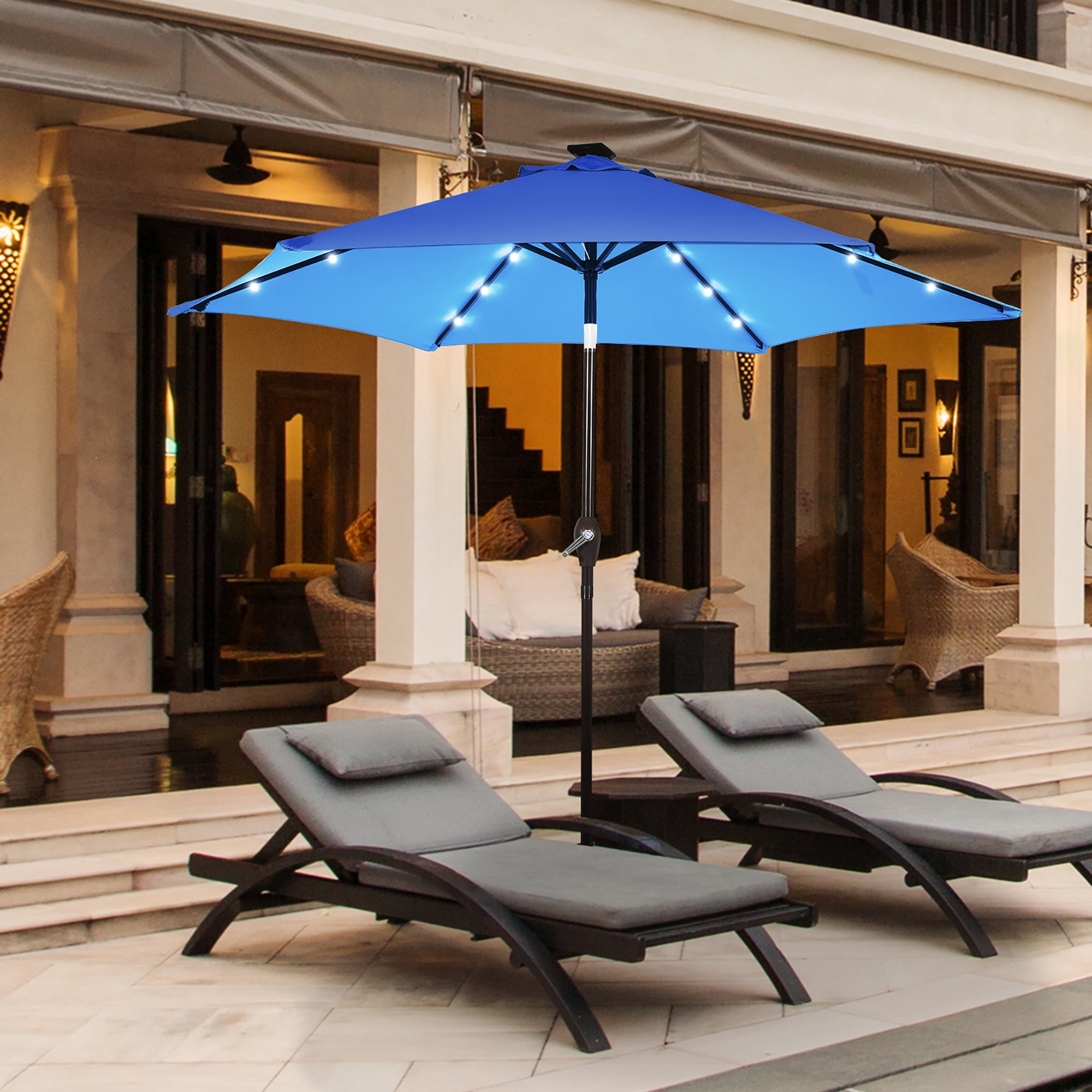 Click here for Costway 9 Solar Led Lighted Patio Market Umbrella... prices