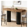 Bar Table Set 71 Inch, Industrial Home Bar Counter Table, Dining Table ...