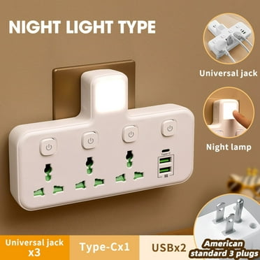 Presto Plug Portable Power Adaptor, Electric Outlet Extender with 2 USB ...