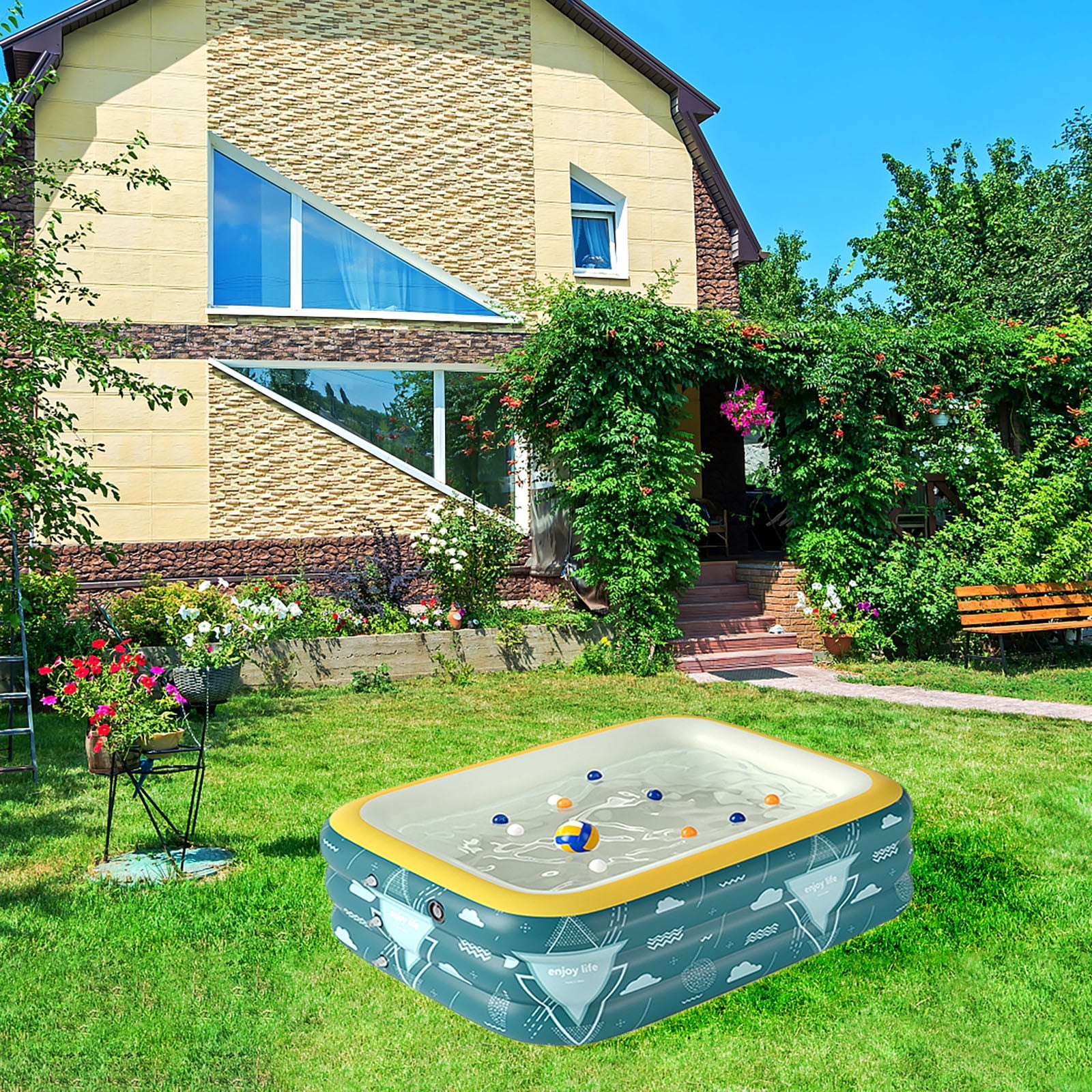 Fridja Children's Family Inflation Pool Baby Ocean Ball Sand Pool Bath ...