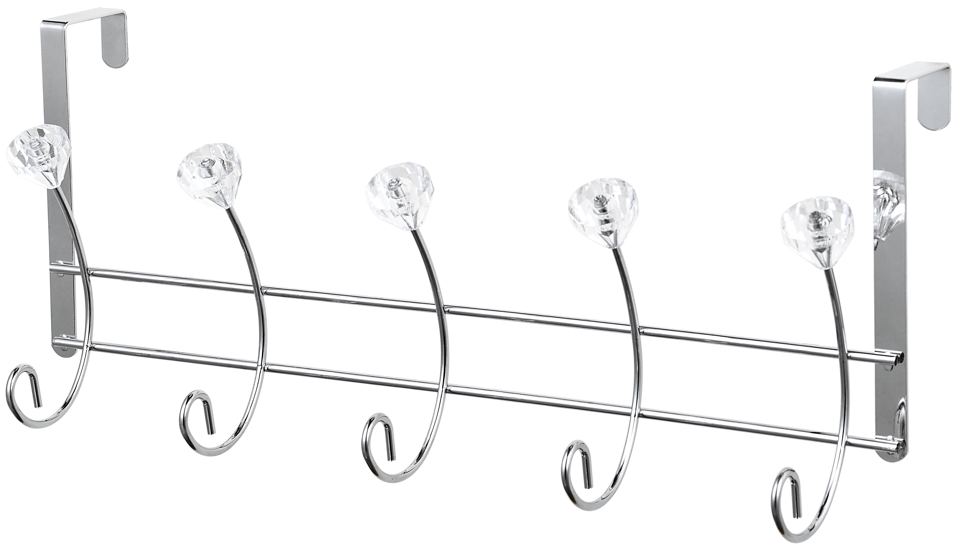 Dream Bath Chrome Over the Door Horizontal 10 Hook Bathroom Towel and ...