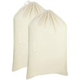 2 Pack Extra Large 100% Cotton Canvas Heavy Duty Laundry Bags - Natural ...