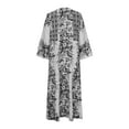 Bzgtzt Plus Size Maxi Dress For Women Surplice V Neck Puff Long Sleeves