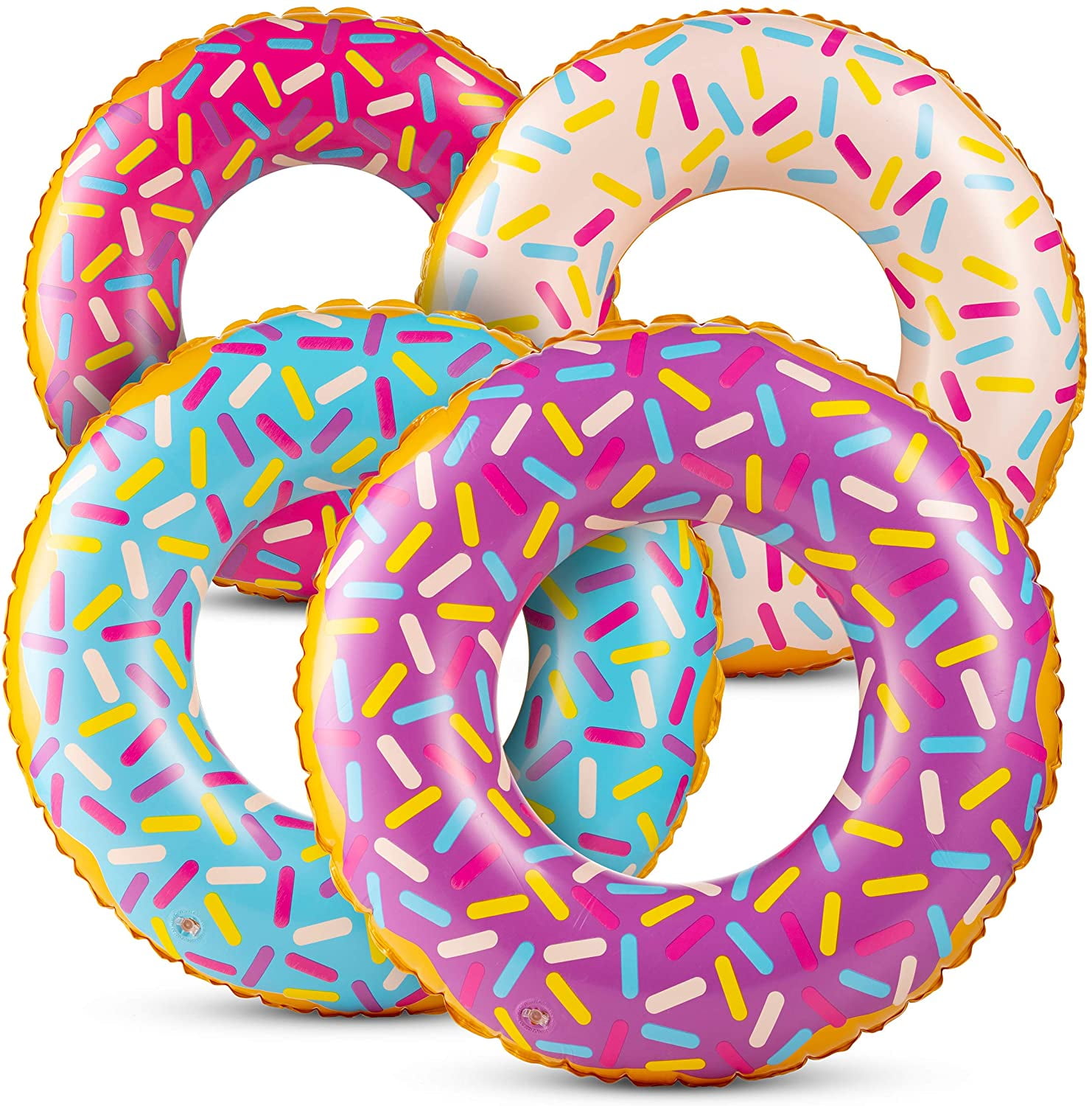 Inflatable Donuts (Pack of 4) 24 Inch Sprinkle Donut Inflatables, in ...