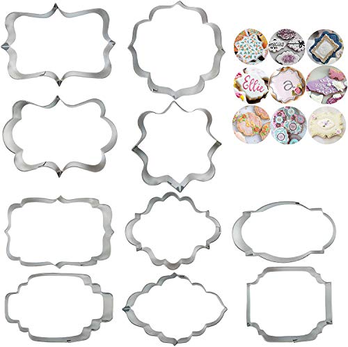 10 PCS Plaque Frame Cookie Cutters Set Different Frames Fondant Cutter ...