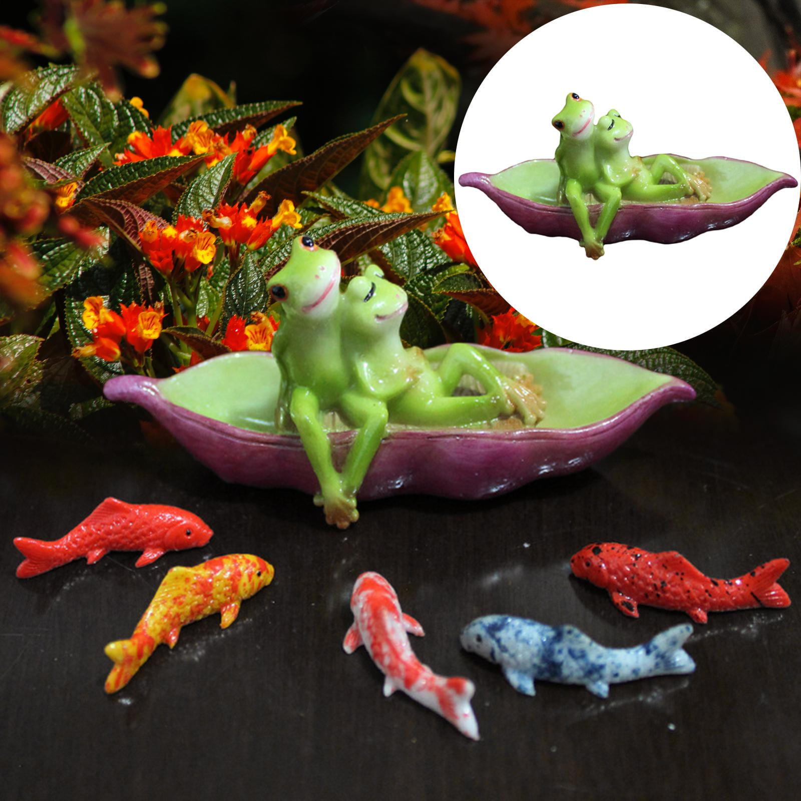 Resin Frog Couple Figurine ,Outdoor Sculpture Ornament Décor, Couple ...