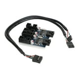PC Case Internal 9-Pin USB 2.0 Male 1 To 4 Female Splitter PCB Chipset ...