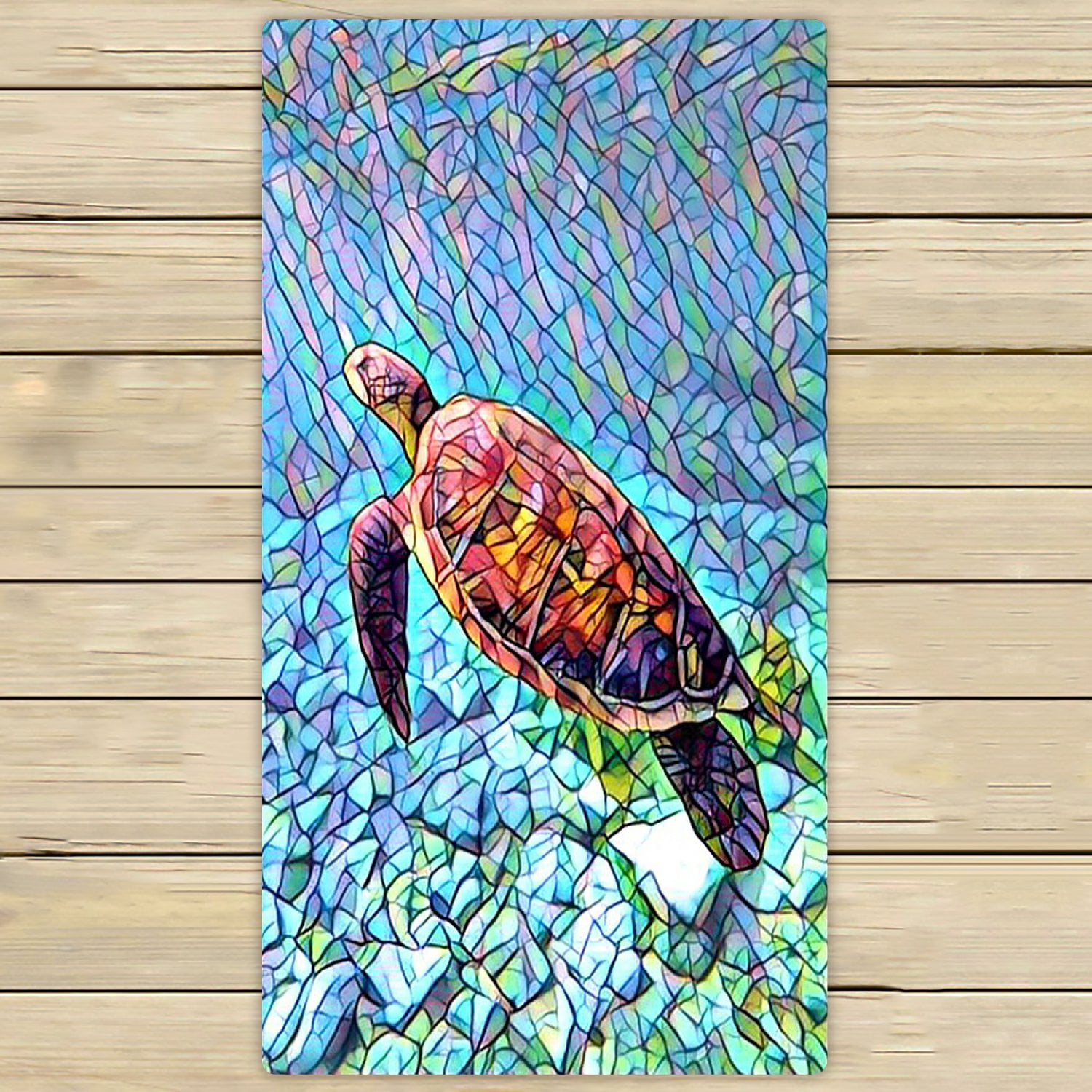 PHFZK Nautical Ocean Towel, Sea Turtle in the Deep Sea Hand Towel Bath ...