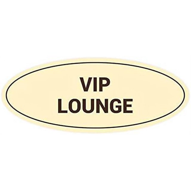 oval vip lounge sign (ivory/dark brown) - large - Walmart.com