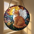 Angel Cat Faux Stained Glass Suncatcher, Rainbow Moon Gift for Pet ...