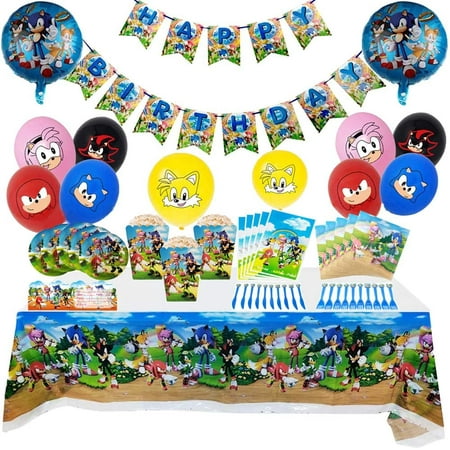 Sonic The Hedgehog Party Supplies Decoration Set Happy Birthday Party ...