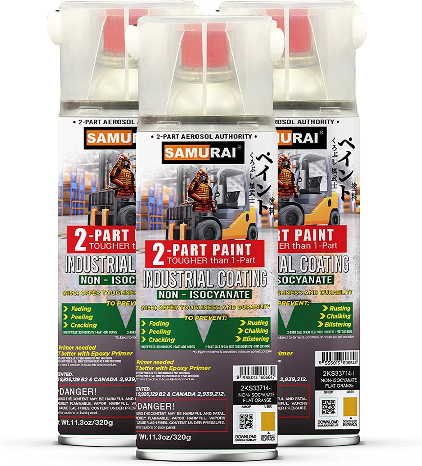Samurai 2-Part Non-Isocyanate (NISO) Spray Paint for Industrial - 11.3 ...