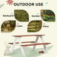 Outsunny Toddler Outdoor Play Wooden Patio Activity Table Set for ...
