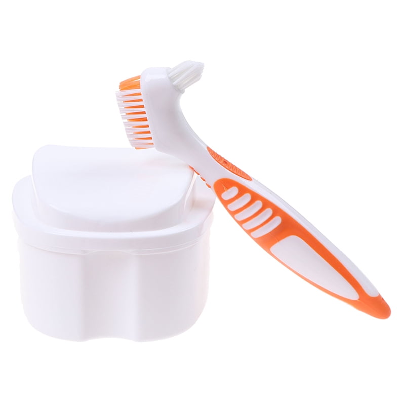 Denture Box and Brush set retainer cleanning denture case brush ...