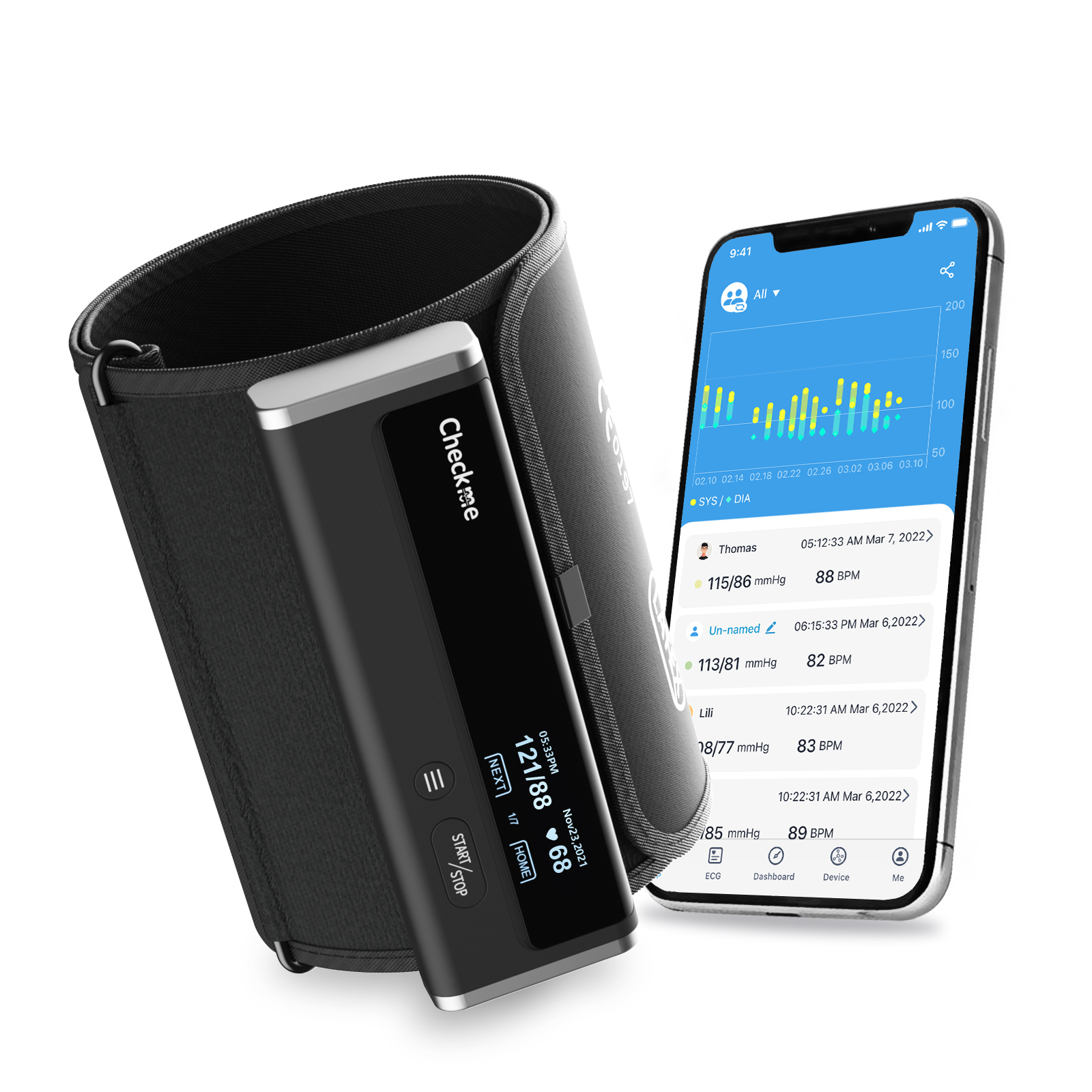 Checkme Blood Pressure Monitor With AI ECG 2 In 1 Upper Arm BP Machine Checkme Blood Pressure Monitor With AI ECG 2 In 1 Upper Arm BP Machine