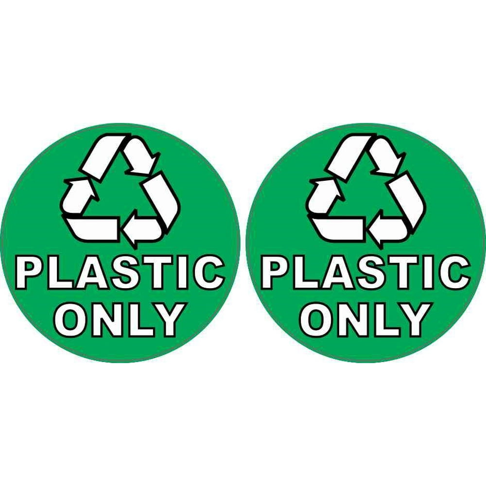 3in x 3in Recycling Plastic Only Stickers - Walmart.com - Walmart.com