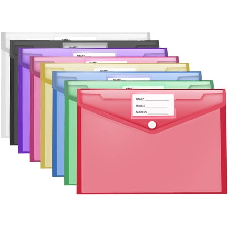 Envelopes, 16 Pack Clear Poly Envelopes with Label Pocket & Snap ...