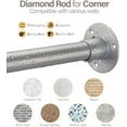 Adjustable Diamond-Shaped Corner Shower Curtain Rod with Hooks and ...