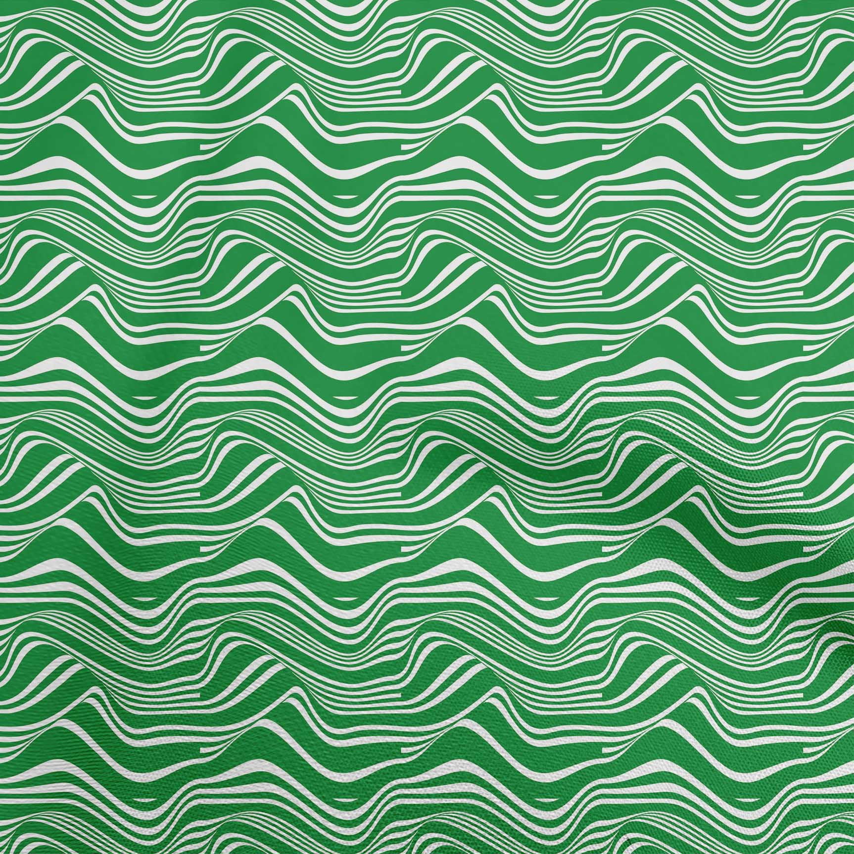 oneOone Viscose Jersey Green Fabric Abstract Stripe Sewing Material ...