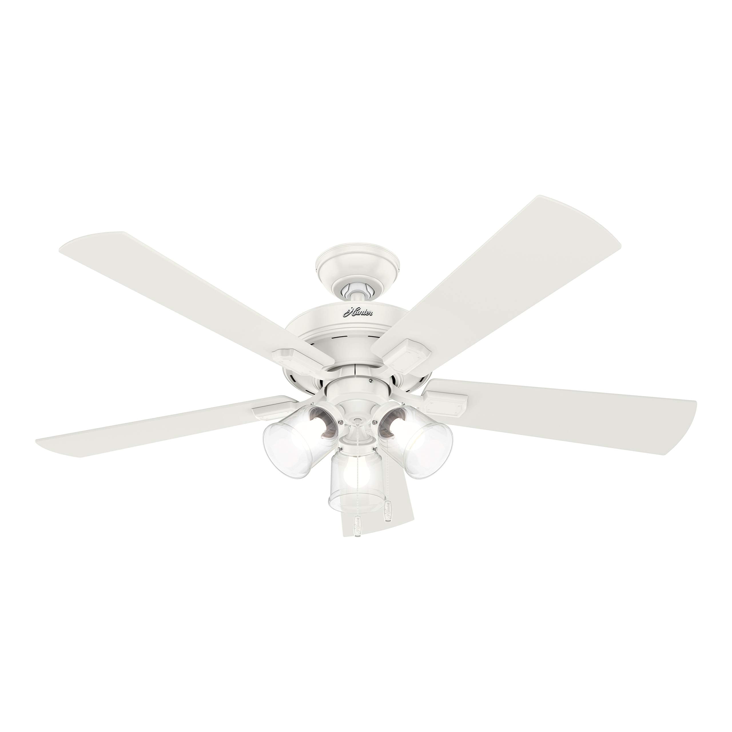 Restored Hunter Fan 52 inch Casual Fresh White Indoor Ceiling Fan with ...