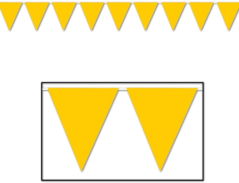 Golden-Yellow Pennant Banner (Pack of 12) - Walmart.com