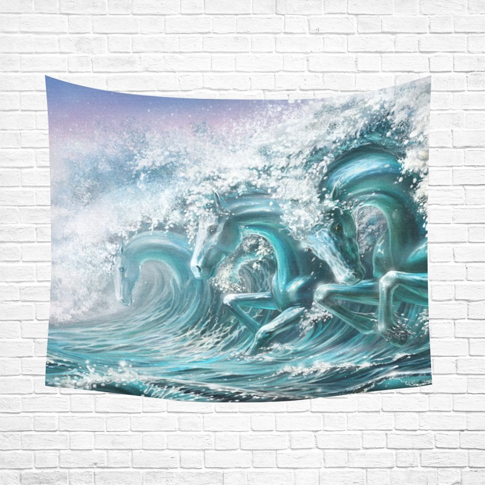 MYPOP Three Water Horse Wall Tapestry 51x60 inches Wall Hanging ...