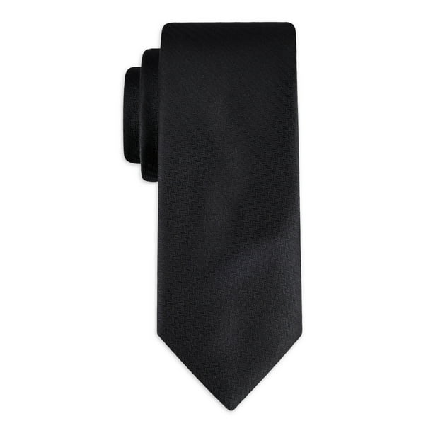George Men's Solid Black Slim Necktie, One Size - Walmart.com