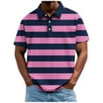 Avirosel Men's Casual Short Sleeve Button Down Shirt Gradient Stripe ...